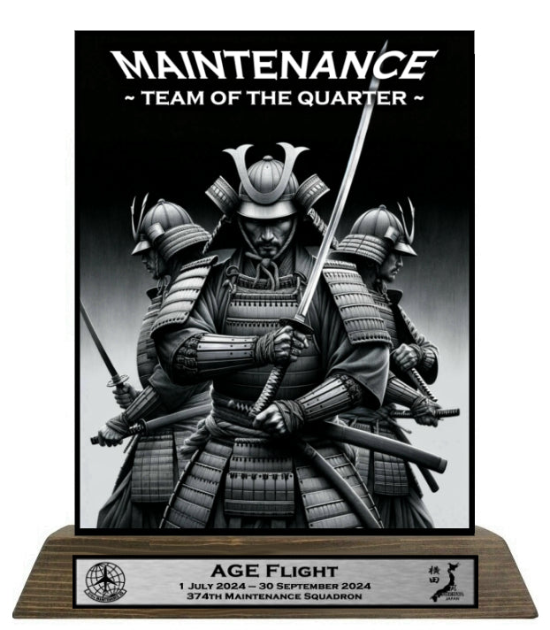 (Large) 11" x 8" MDF Wood Desk Plaque "CUSTOMIZED" 374th MXS Award ...