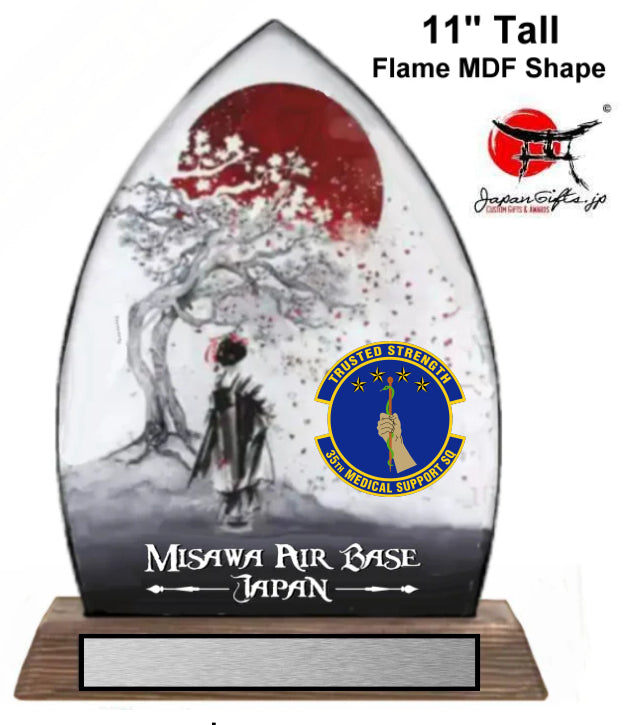 11" Tall Flame MDF Shaped Desk Plaque "CUSTOMIZED" 35MDSS Annual Award ...