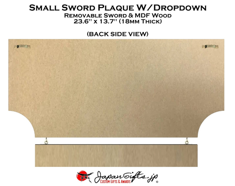 Small Sword 23" x 13" MDF Plaque "Removable Sword" with Drop Down #SS ...