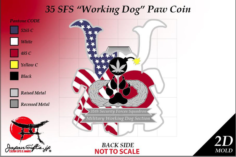 Customized Coin "35th SFS, Working Dog - "DOG BONES" coins 100qty "CUS ...