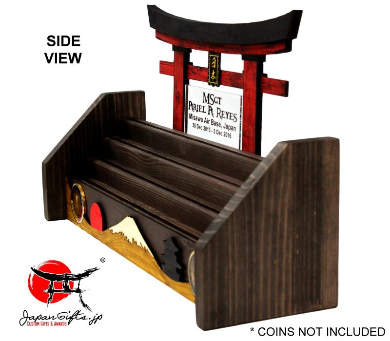 18"W Wood Large Coin Rack w/ Torii/Fuji w/Acrylic #CR-LF001-TA ...